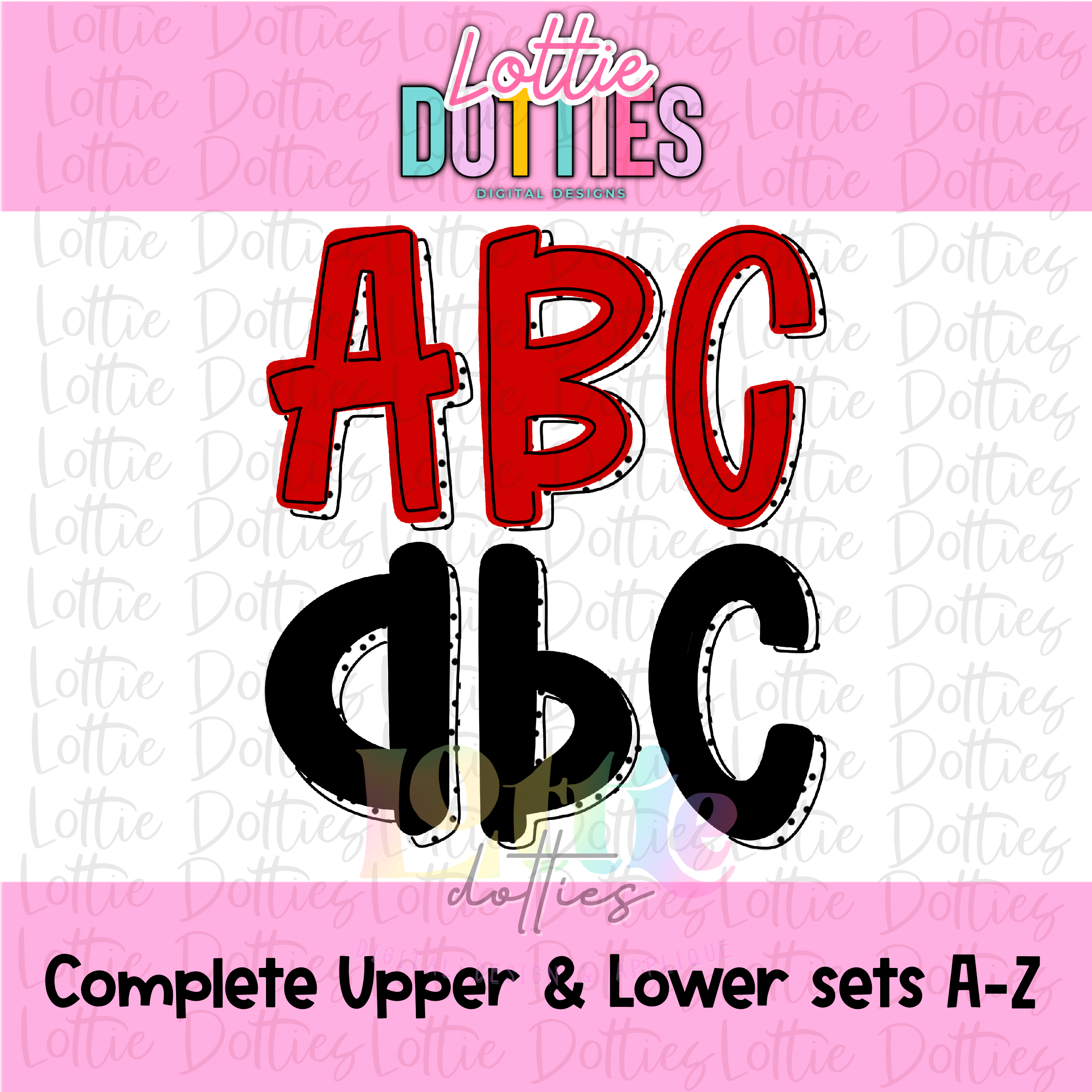 Red & Black Dottie alpha - Alpha Pack - Alphabet Clipart - Alphabet ...