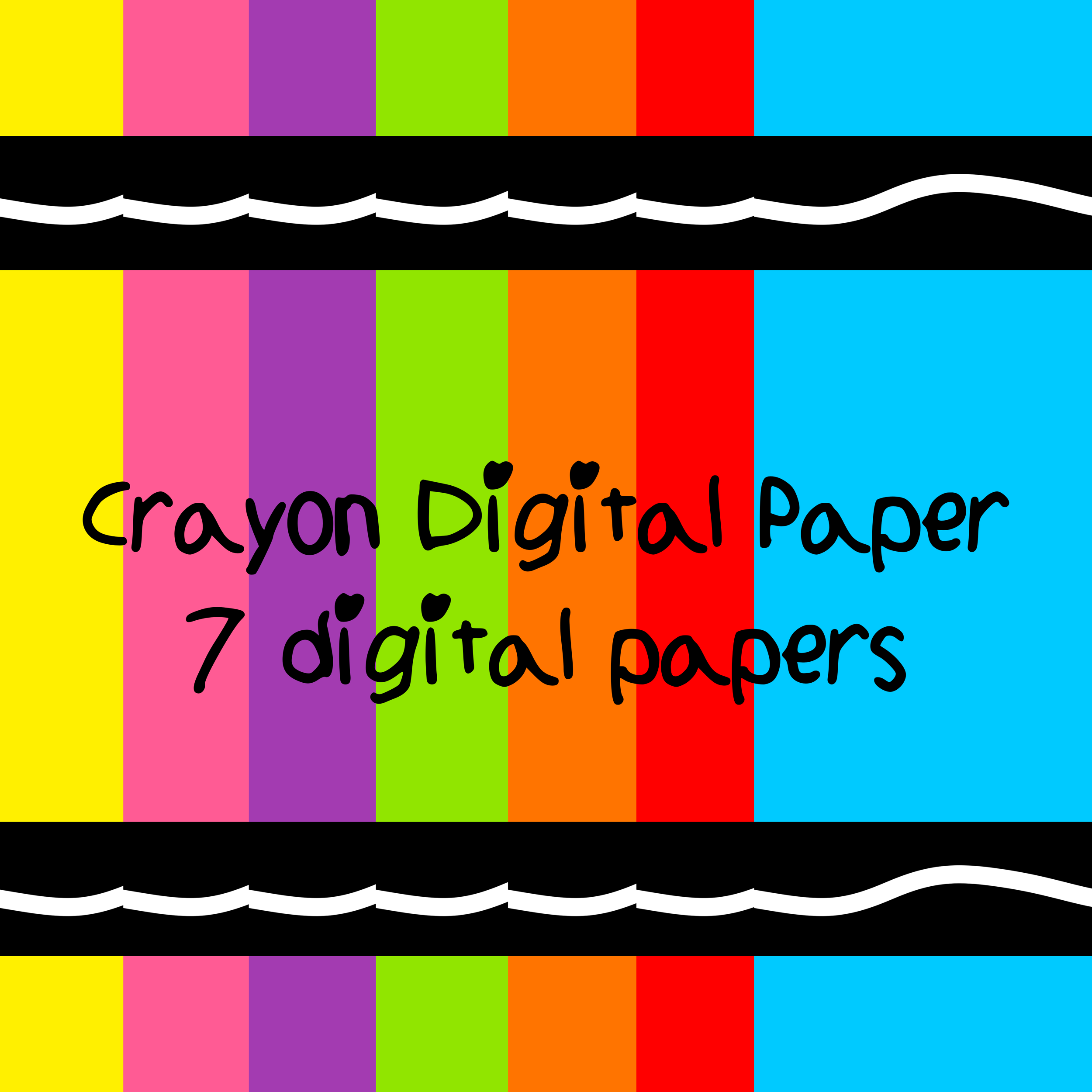 Crayon Digital Paper - Digital paper - Instant Download - Digital Down ...