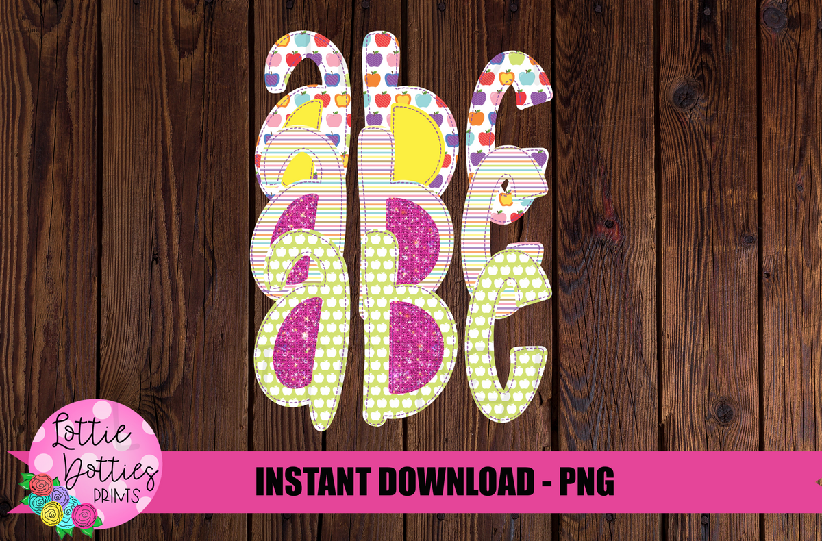 School Days Faux Applique Alphabet - Alpha Pack - Alphabet Clipart - I ...