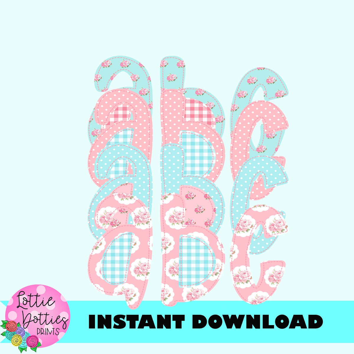 Shabby Chic Faux Applique Alphabet - Alpha Pack - Alphabet Clipart - I ...