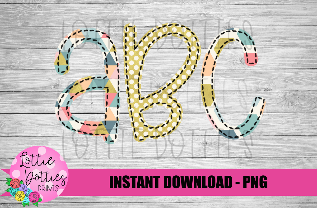 Geometric Faux Applique Alphabet - Alpha Pack - Alphabet Clipart - Ins ...