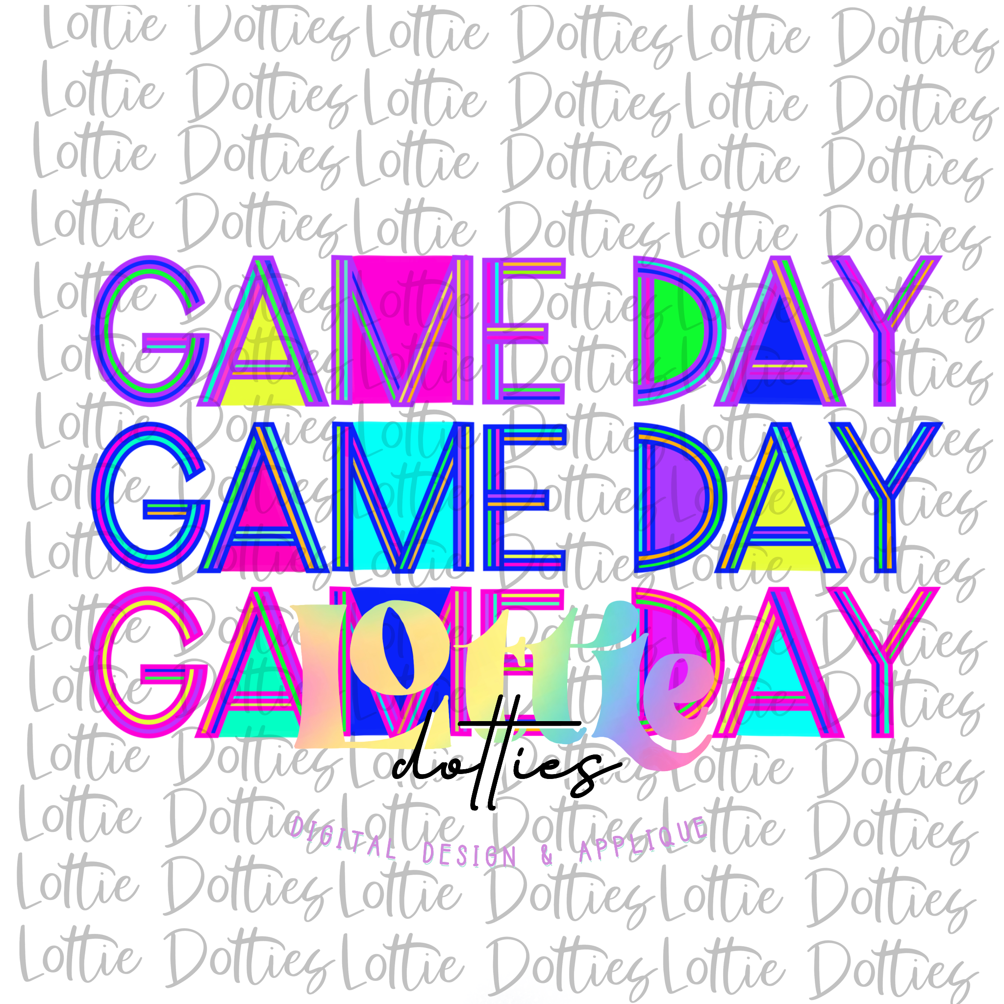 Game Day PNG - Game Day Sublimation - Digital Download – Lottie Dotties LLC