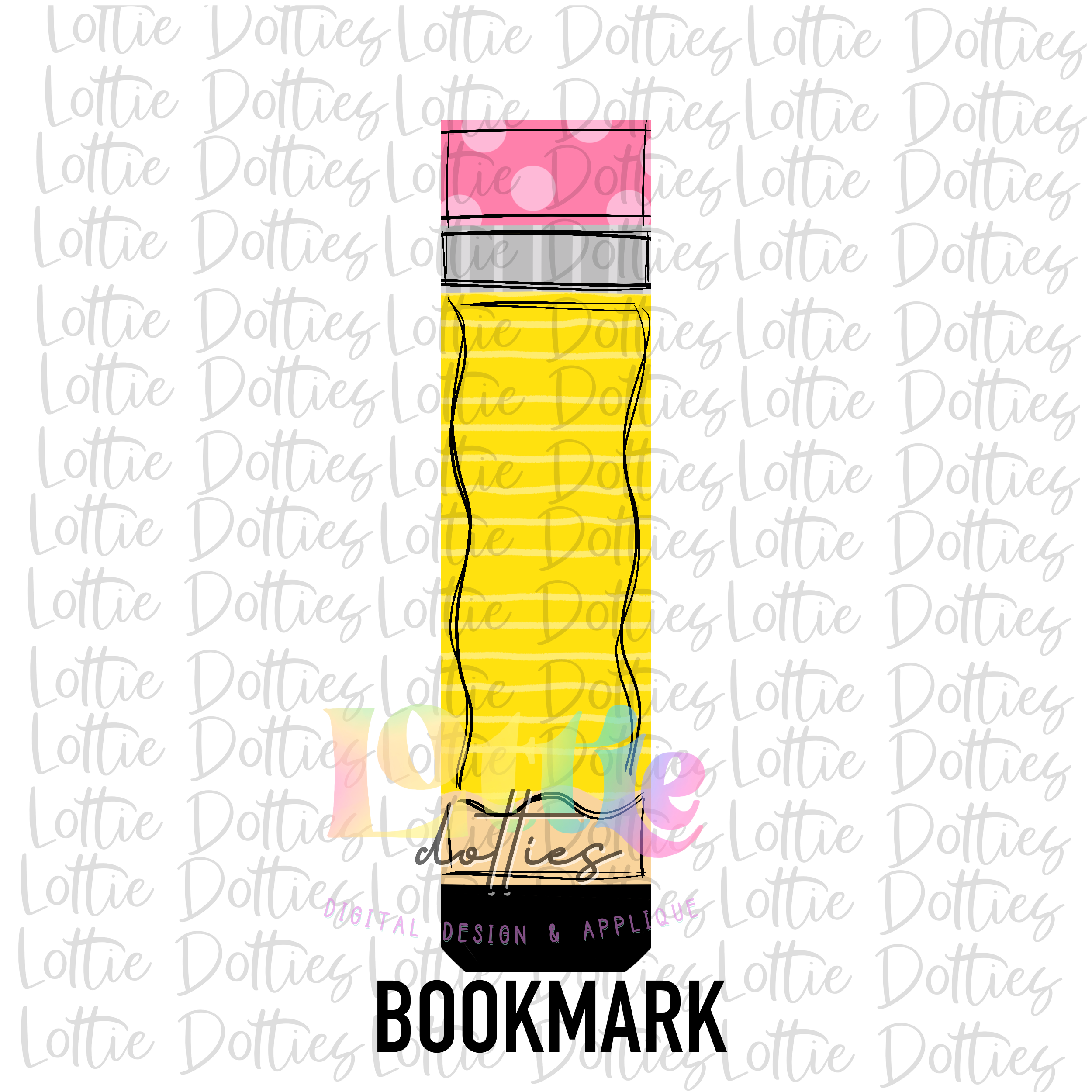 Bookmark Template PNG - School - Pencil Bookmark – Lottie Dotties LLC