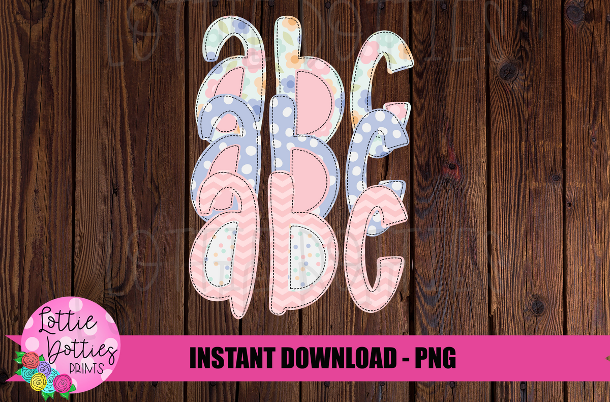 Flower Power Faux Applique Alphabet - Alpha Pack - Alphabet Clipart ...