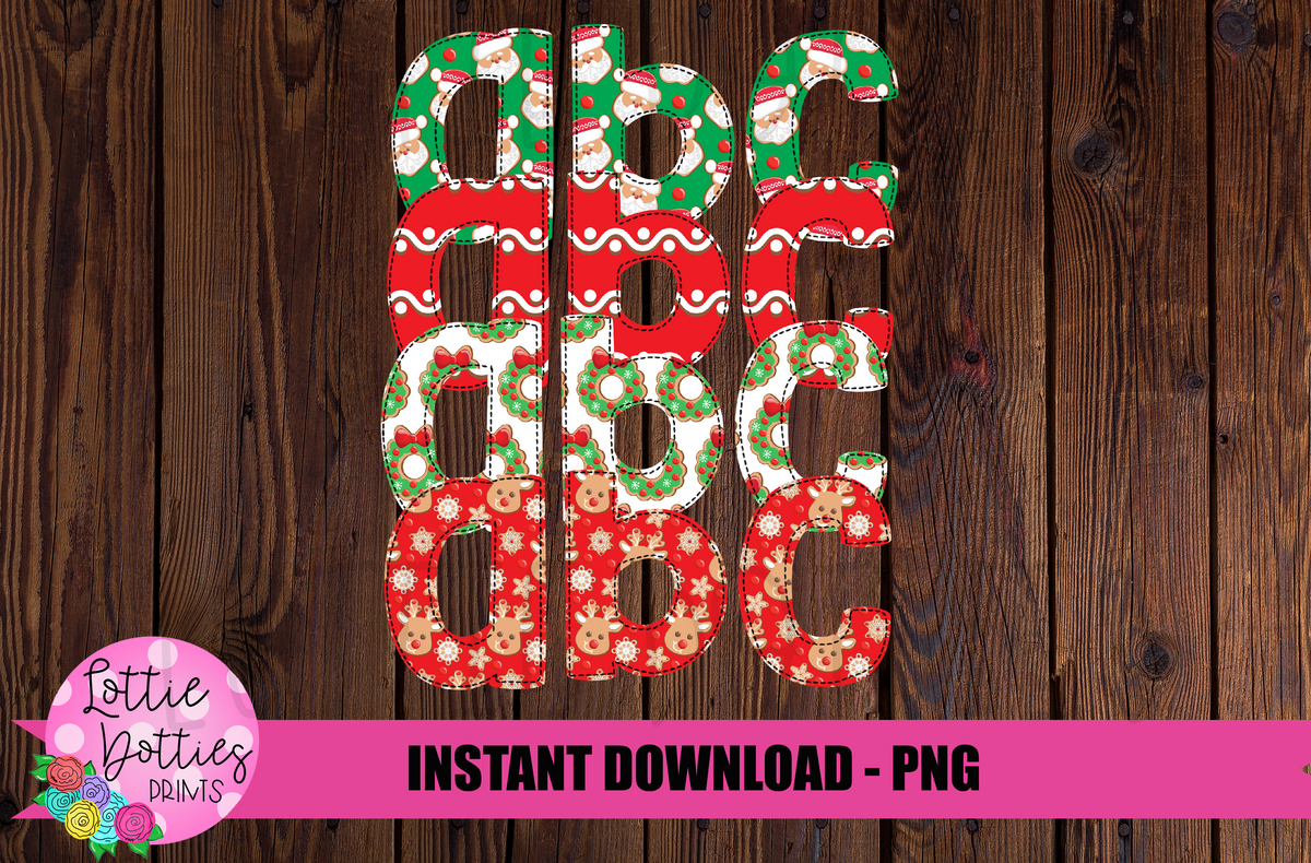 Christmas Faux Applique Alphabet - Alpha Pack - Alphabet Clipart - Ins ...