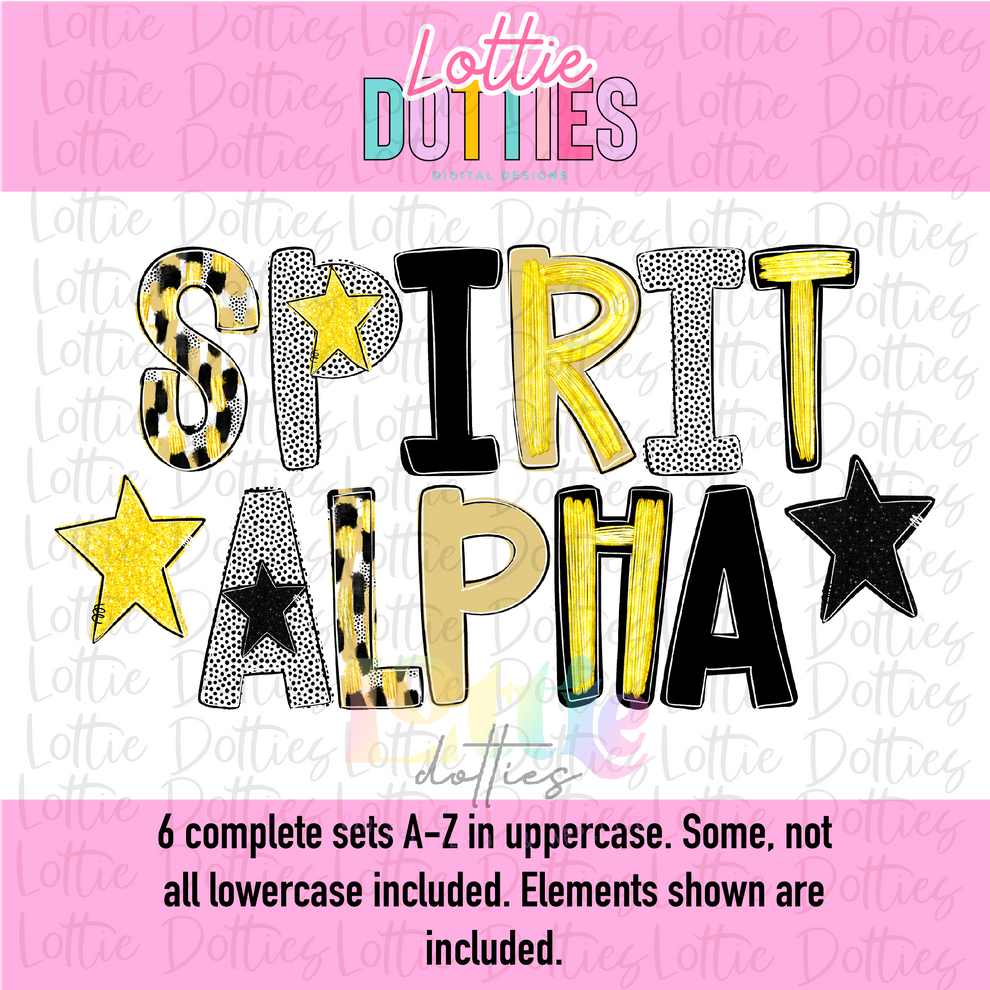 Black and Vegas Gold Poppy Alpha - Black & Vegas Gold - Alphabet - Alp ...