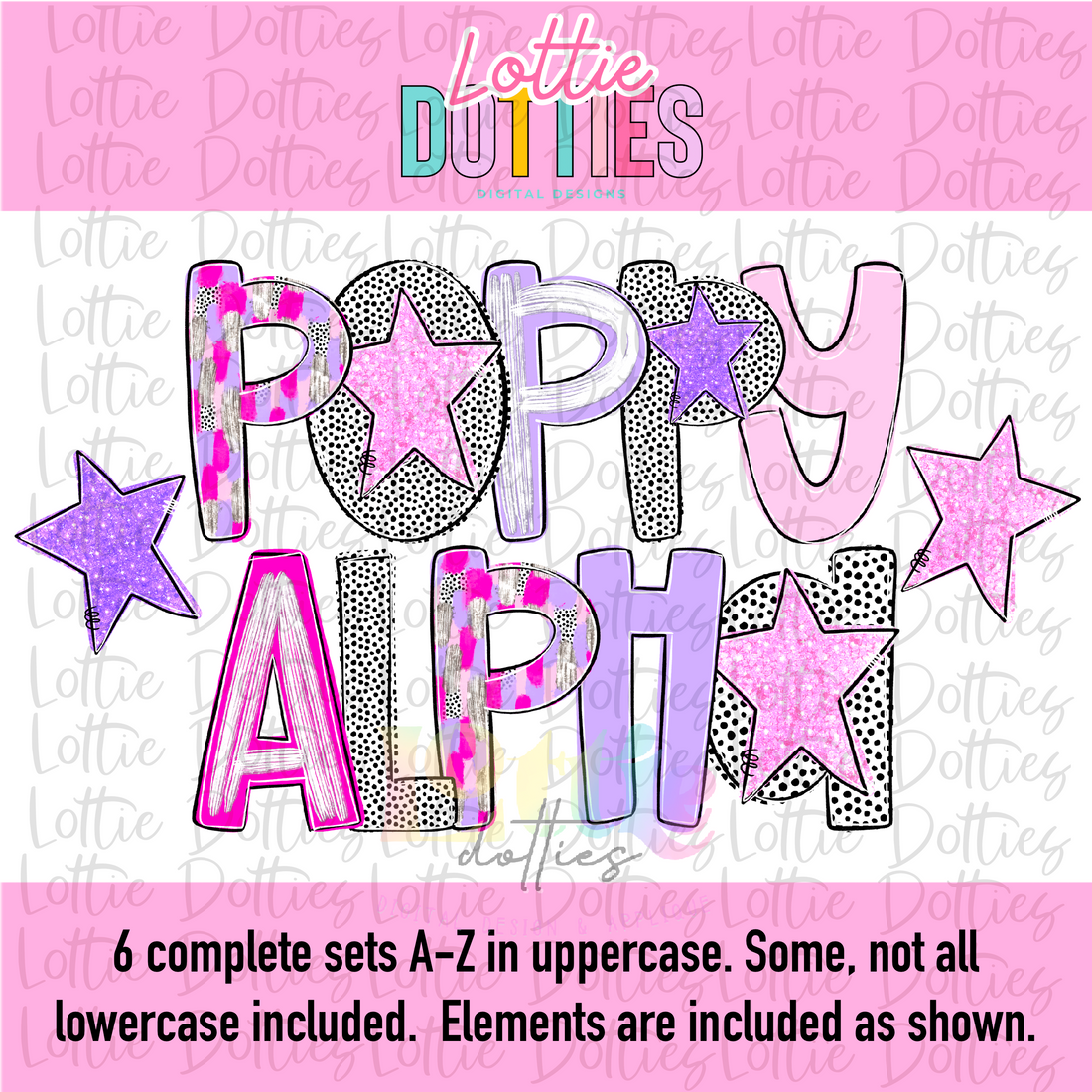 Pink & Purple Poppy Alpha - Pink Poppy Alpha - Alphabet - Alpha Pack ...