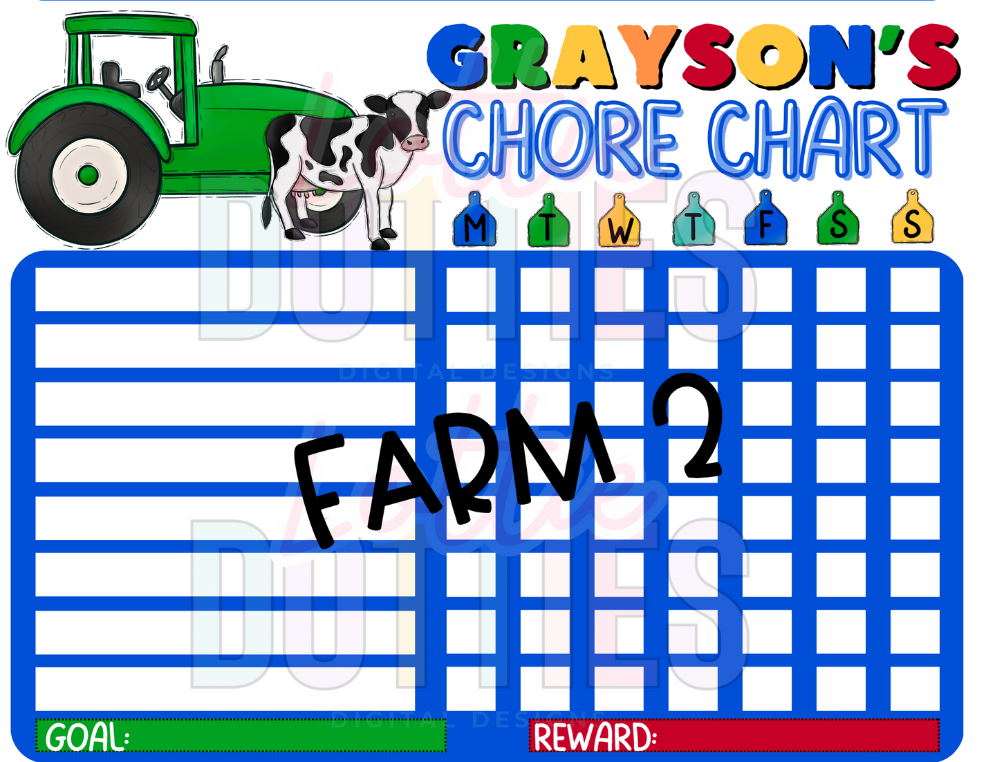 Farm Chore Chart Template - Farm 2 – Lottie Dotties LLC