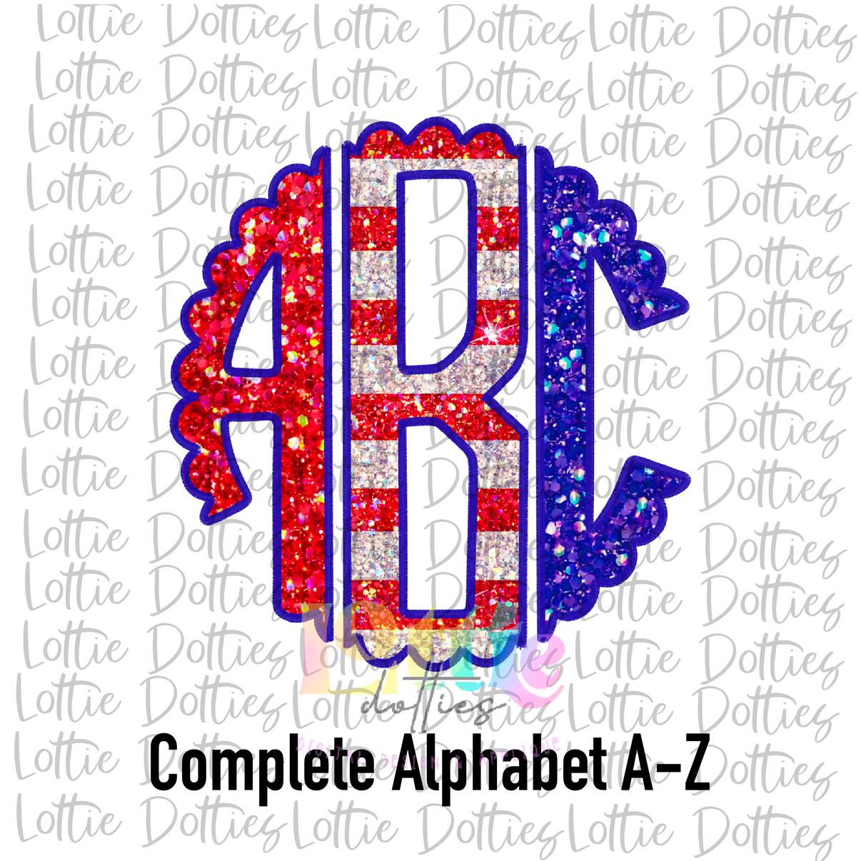 Patriotic Scallop Alphabet - Patriotic Alpha Pack - Alphabet Clipart ...
