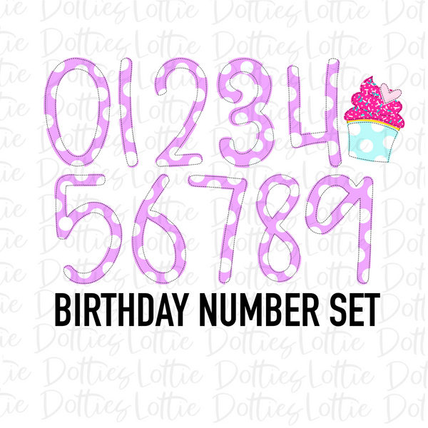 Cupcake number set Faux Applique Number - Alpha Pack - Number Clipart ...