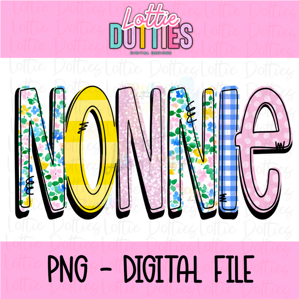 Nonnie Png - floral Nonnie PNG - Digital Download – Lottie Dotties LLC