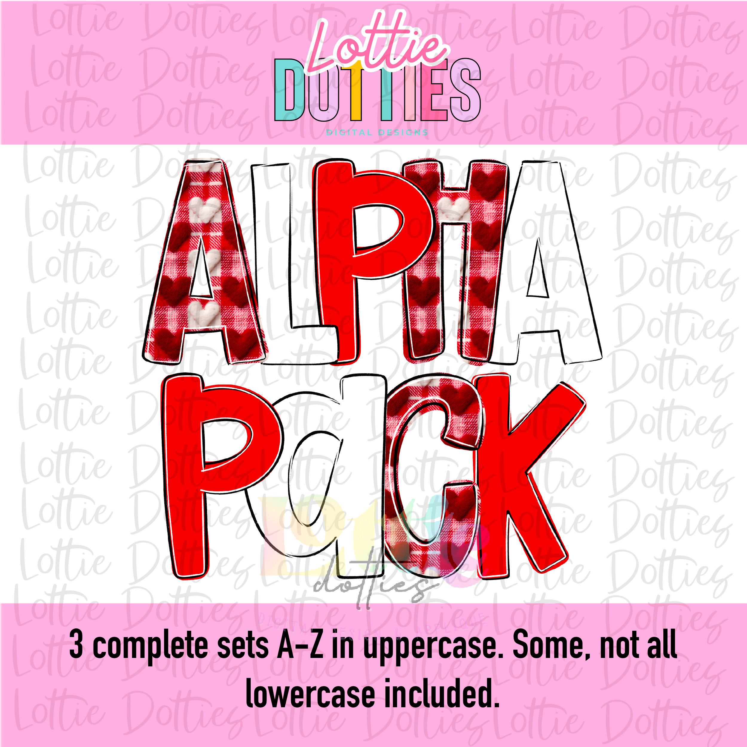 Red Gingham Hearts Alpha PNG - Valentine's Day Sublimation - Digital D ...