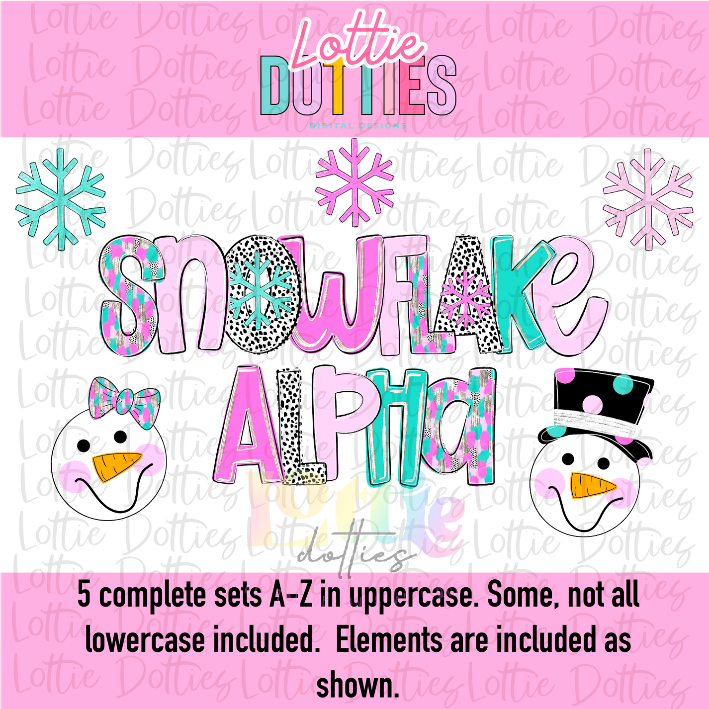 Snowflake Alpha Pack - Whimsical Snowflake Silver Foil Alpha - Alphabe ...