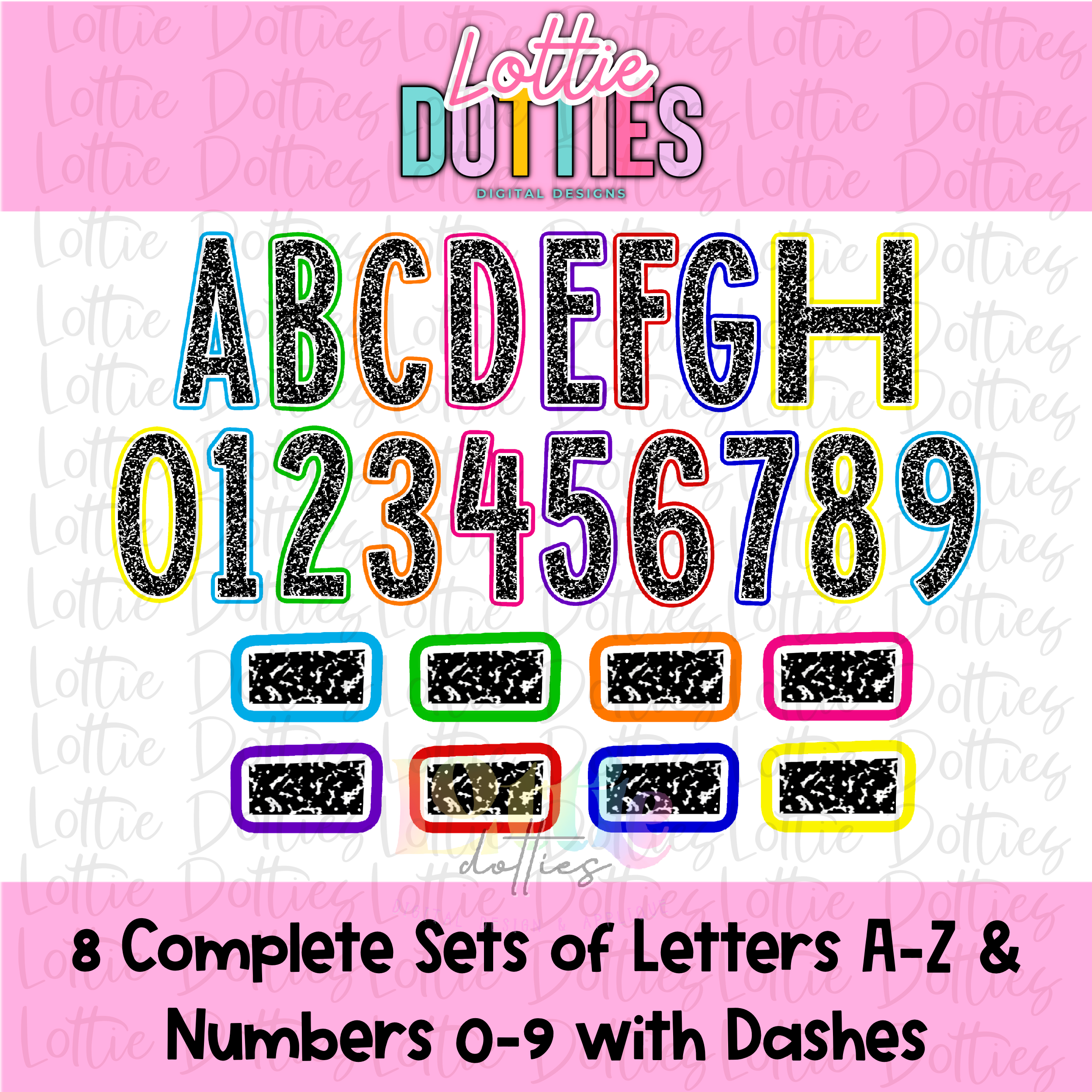 Notebook Outlined Alphabet - School Alpha Pack - Alphabet Clipart - In ...