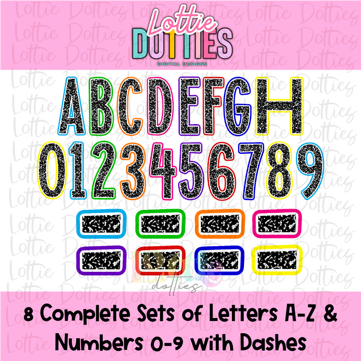 Notebook Outlined Alphabet - School Alpha Pack - Alphabet Clipart - In ...