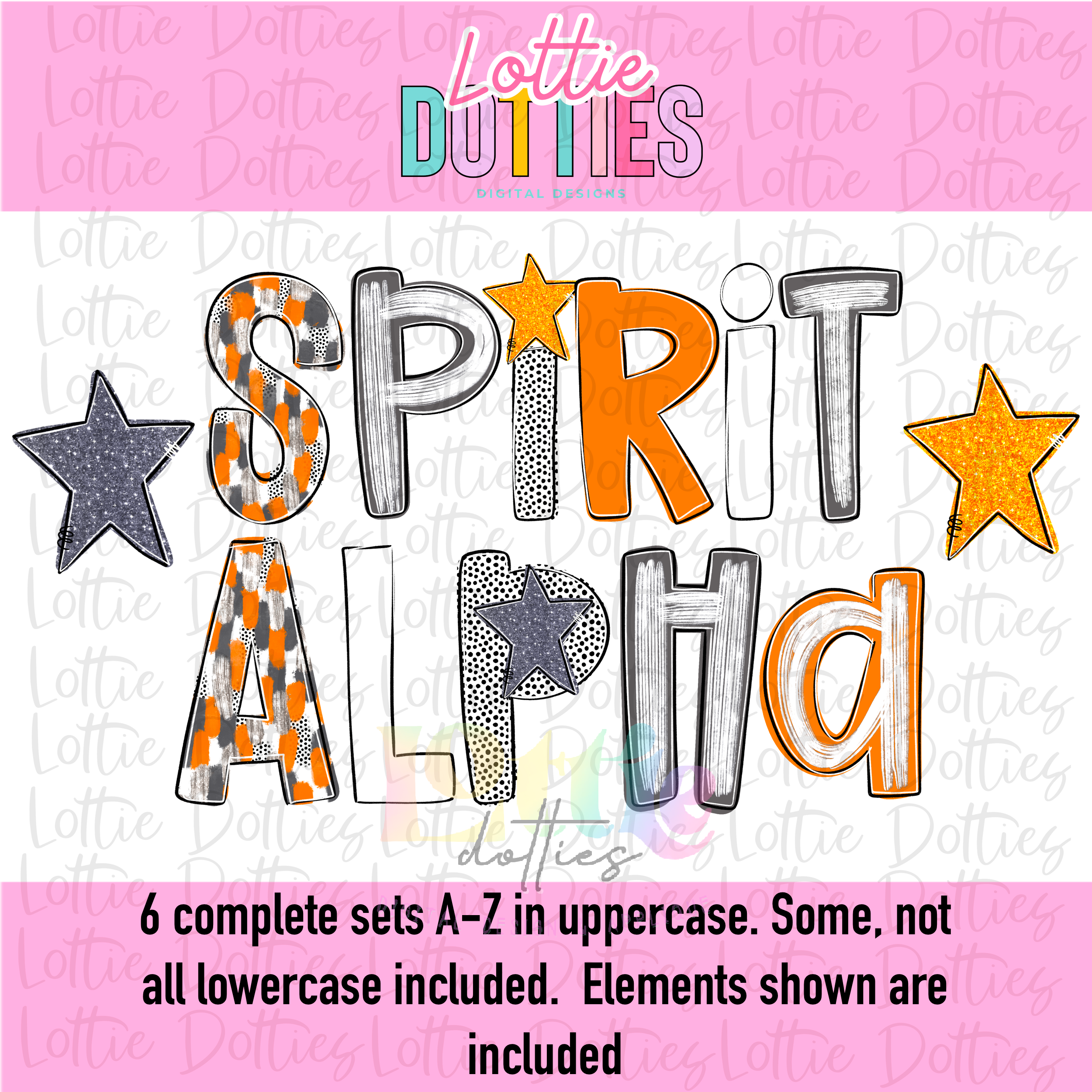 Orange Gray & White Poppy Foil Alpha - Orange Gray and White Spirit Al ...