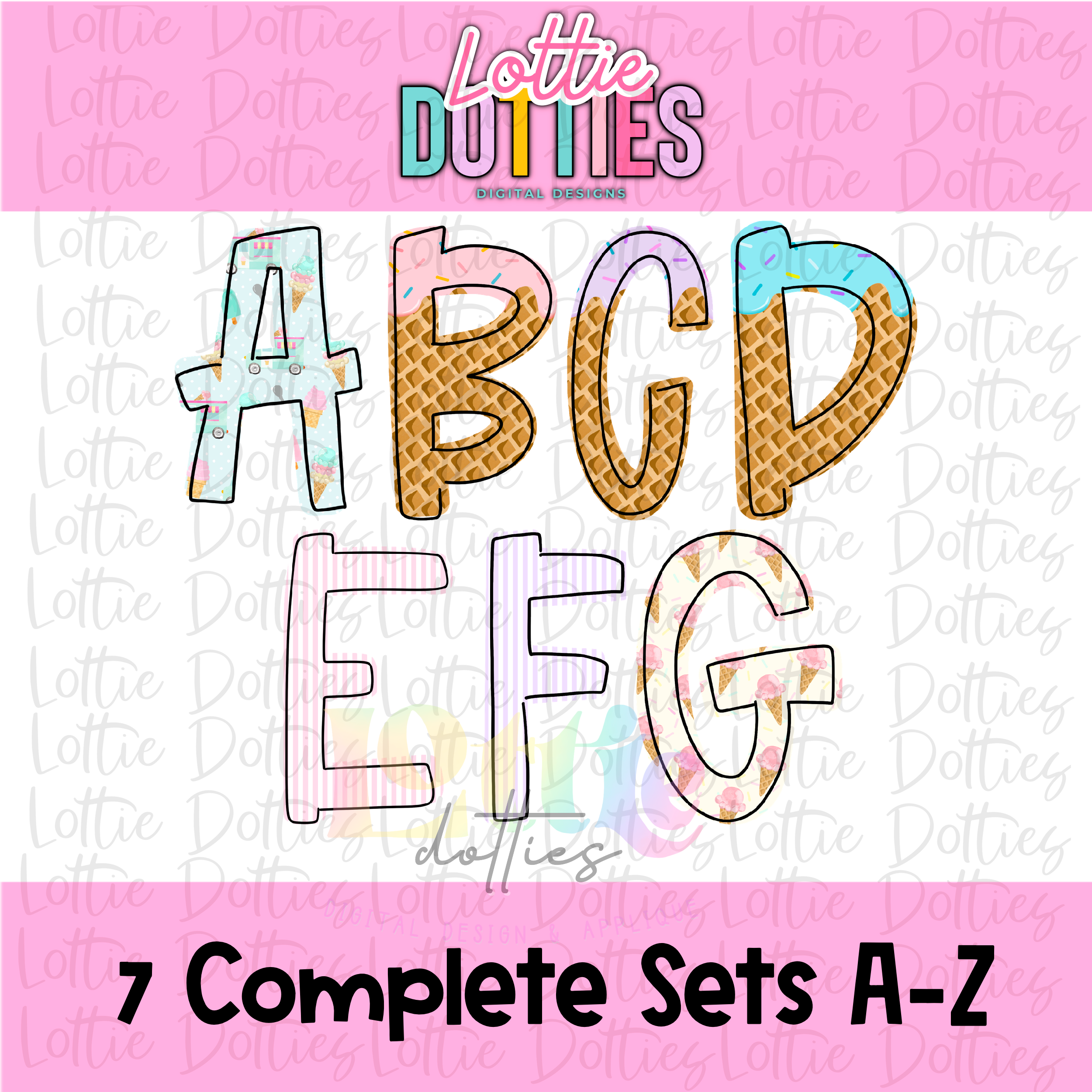 Ice Cream Alphabet - Alpha Pack - Alphabet Clipart - Instant Download ...