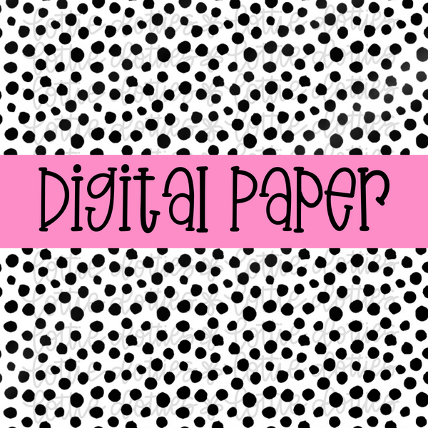 Black and White Polka Dot Digital Paper PNG - Dottie Digital Paper Sub ...