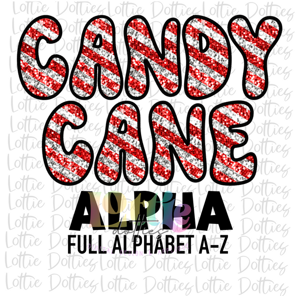 Candy Cane Applique Alphabet - Alpha Pack - Alphabet Clipart - Instant ...