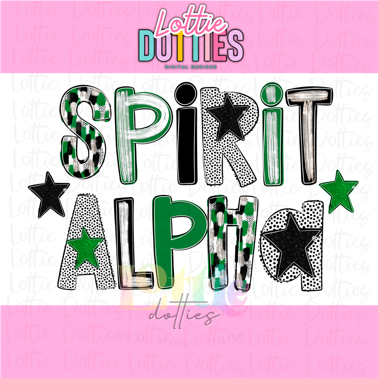 Green Black & White Poppy Foil Alpha - Spirit Alpha - Alphabet - Alpha ...