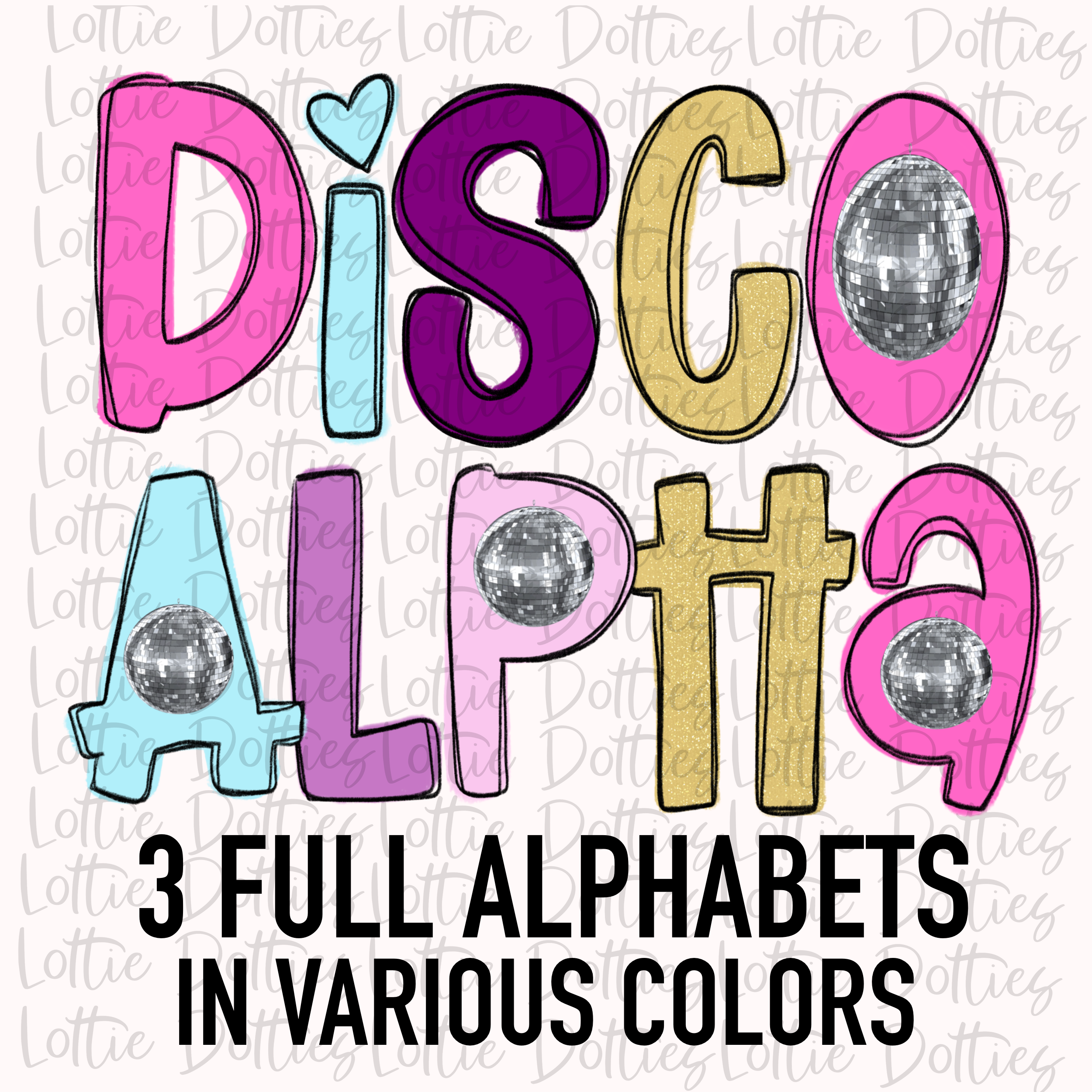 Disco Alphabet - Alpha Pack - Alphabet Clipart - Instant Download - Al ...