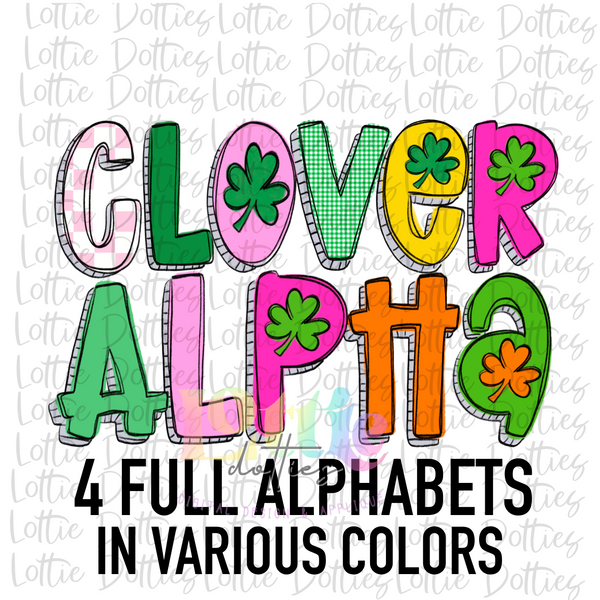 Clover alphabet - Saint Patricks day Alpha Pack - Alphabet Clipart - I ...