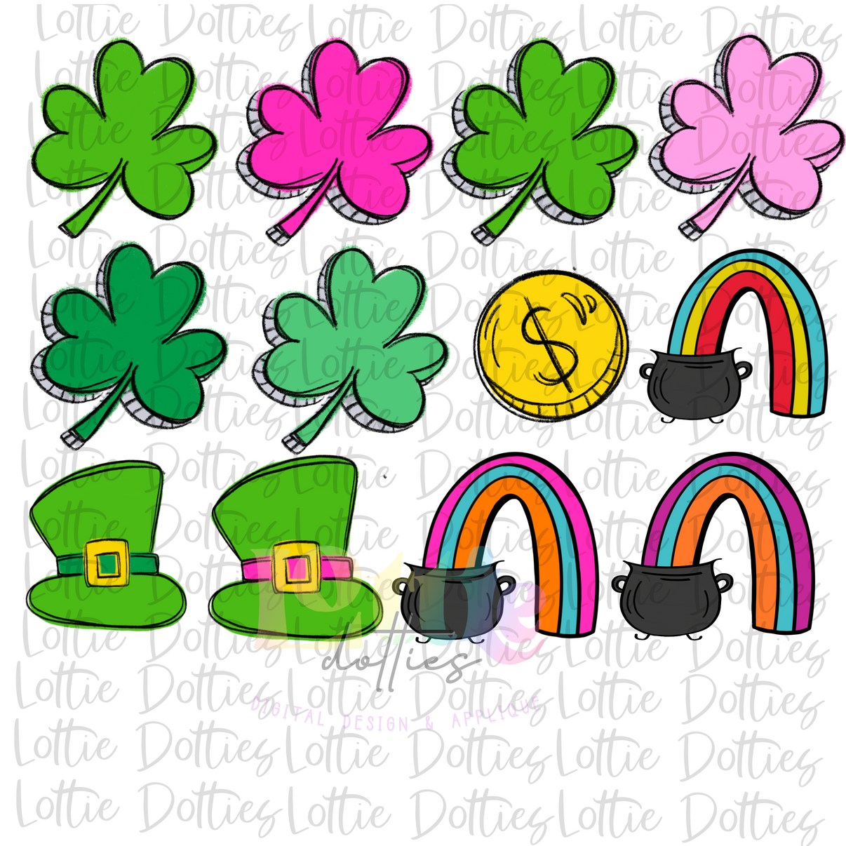 Clover alphabet add ons- Saint Patricks day clipart pack - Alphabet Cl ...
