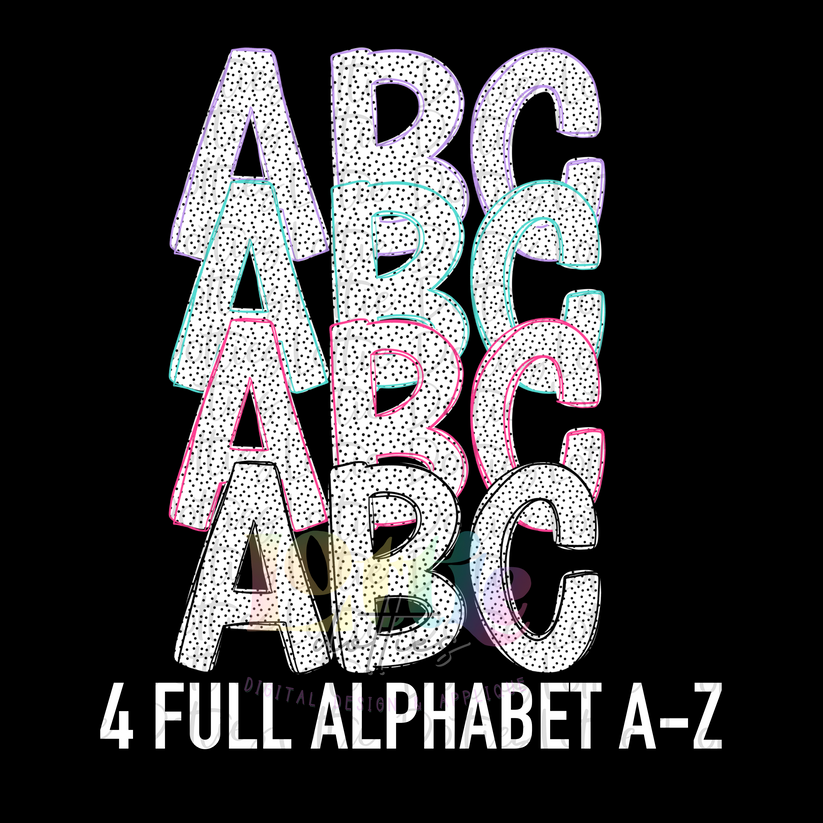 Dottie Alphabet - Black and White Polka Dot Alpha Pack - Alphabet Clip ...