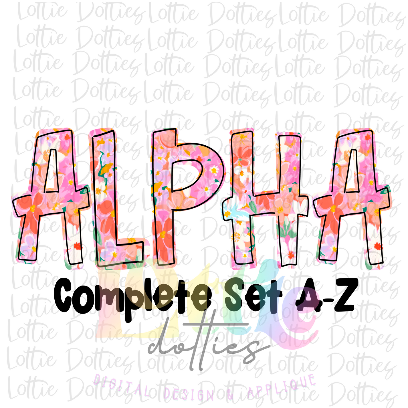 Pink Floral Alphabet - Blue Floral Alpha Pack - Alphabet Clipart - Ins ...