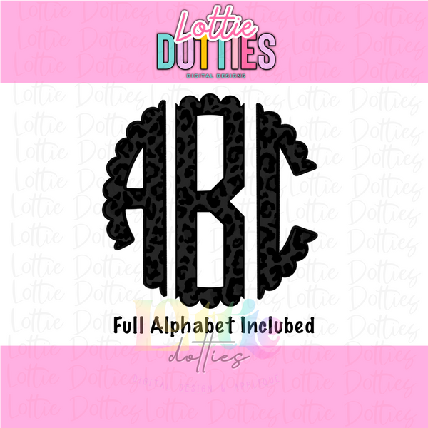 Black on Black Leopard Scallop Monogram Alphabet - Alpha Pack - Alphab ...