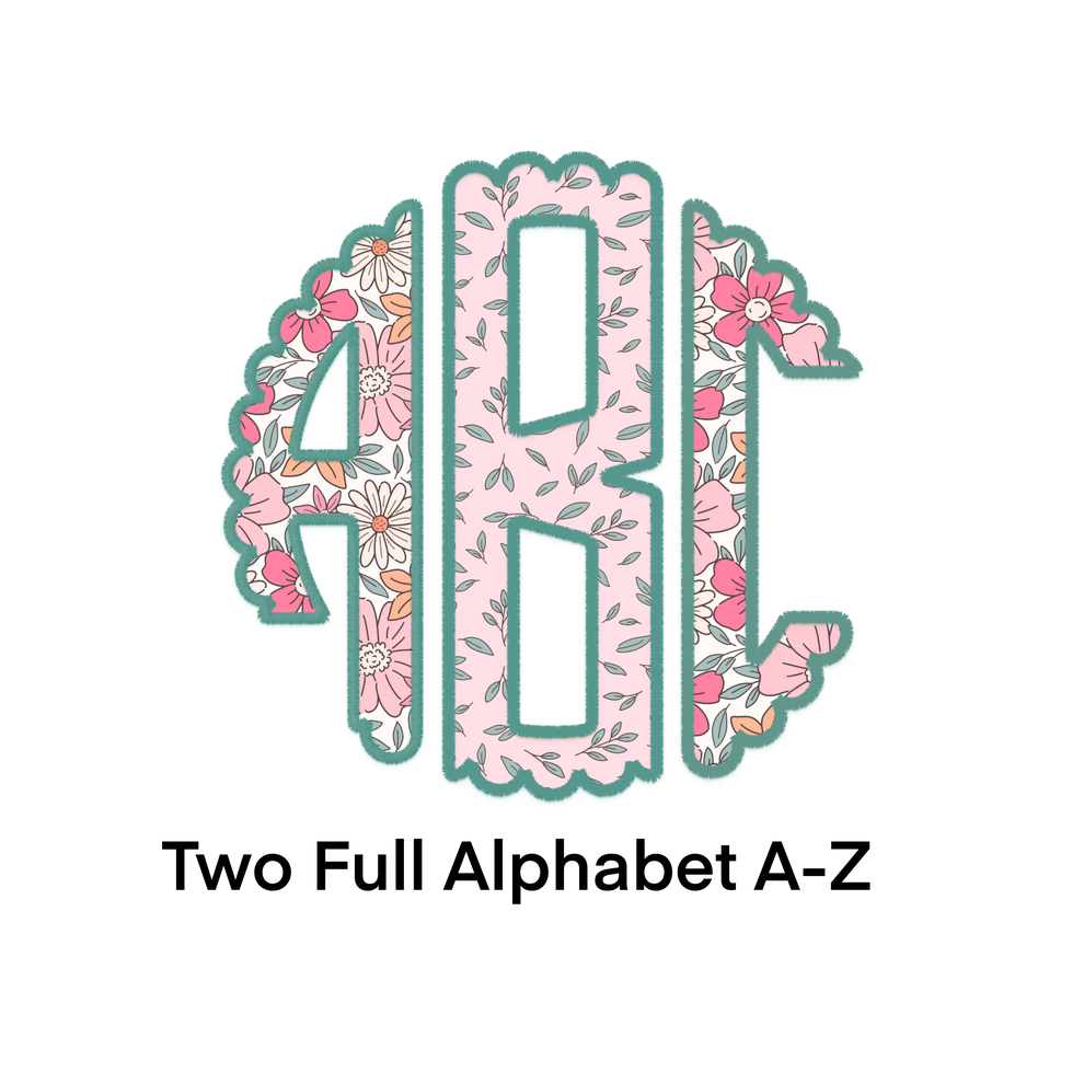 Floral Scallop Monogram Alphabet - Alpha Pack - Alphabet Clipart - Ins ...