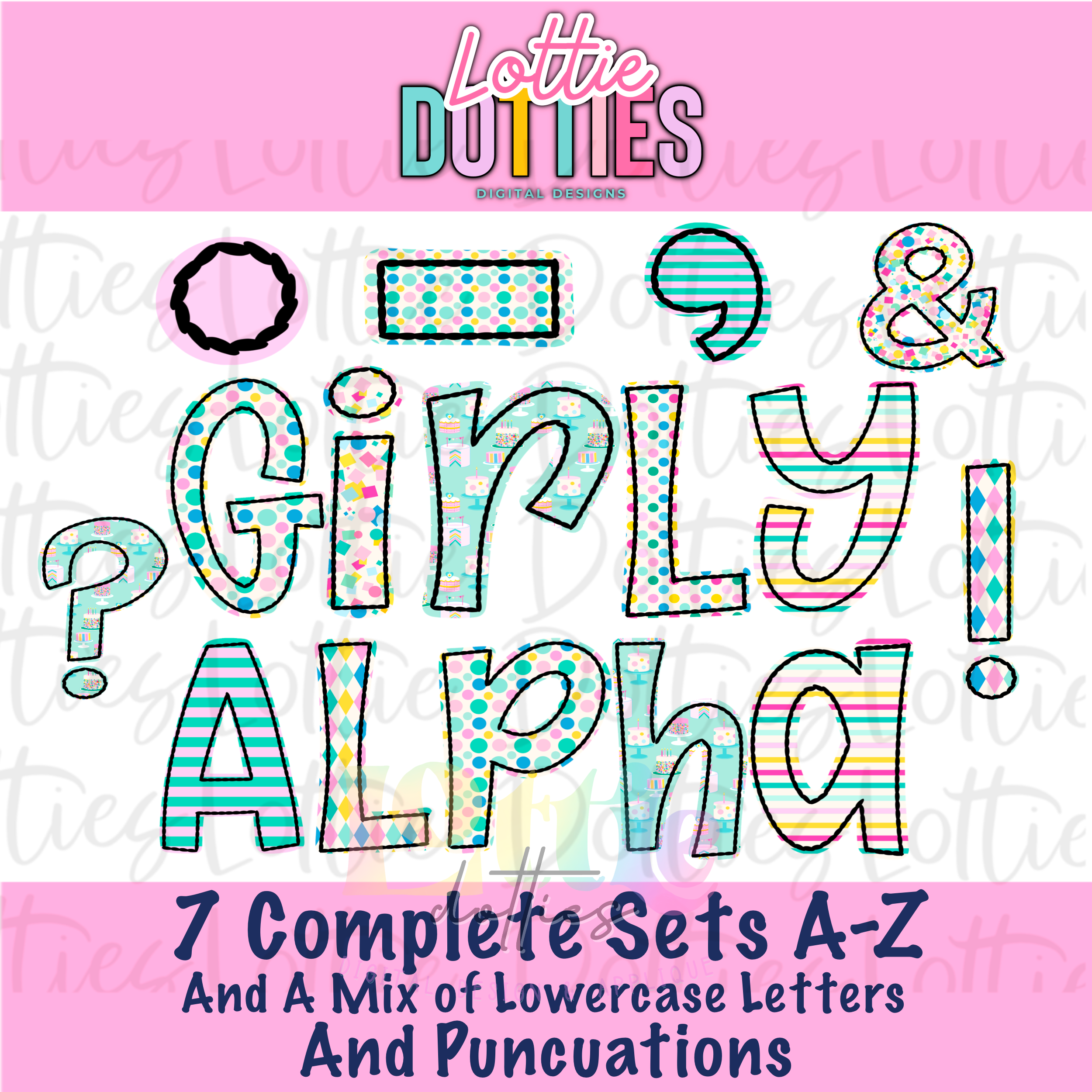 Girly Alpha PNG - Sublimation Alphabet - Alpha Pack - Instant Download ...