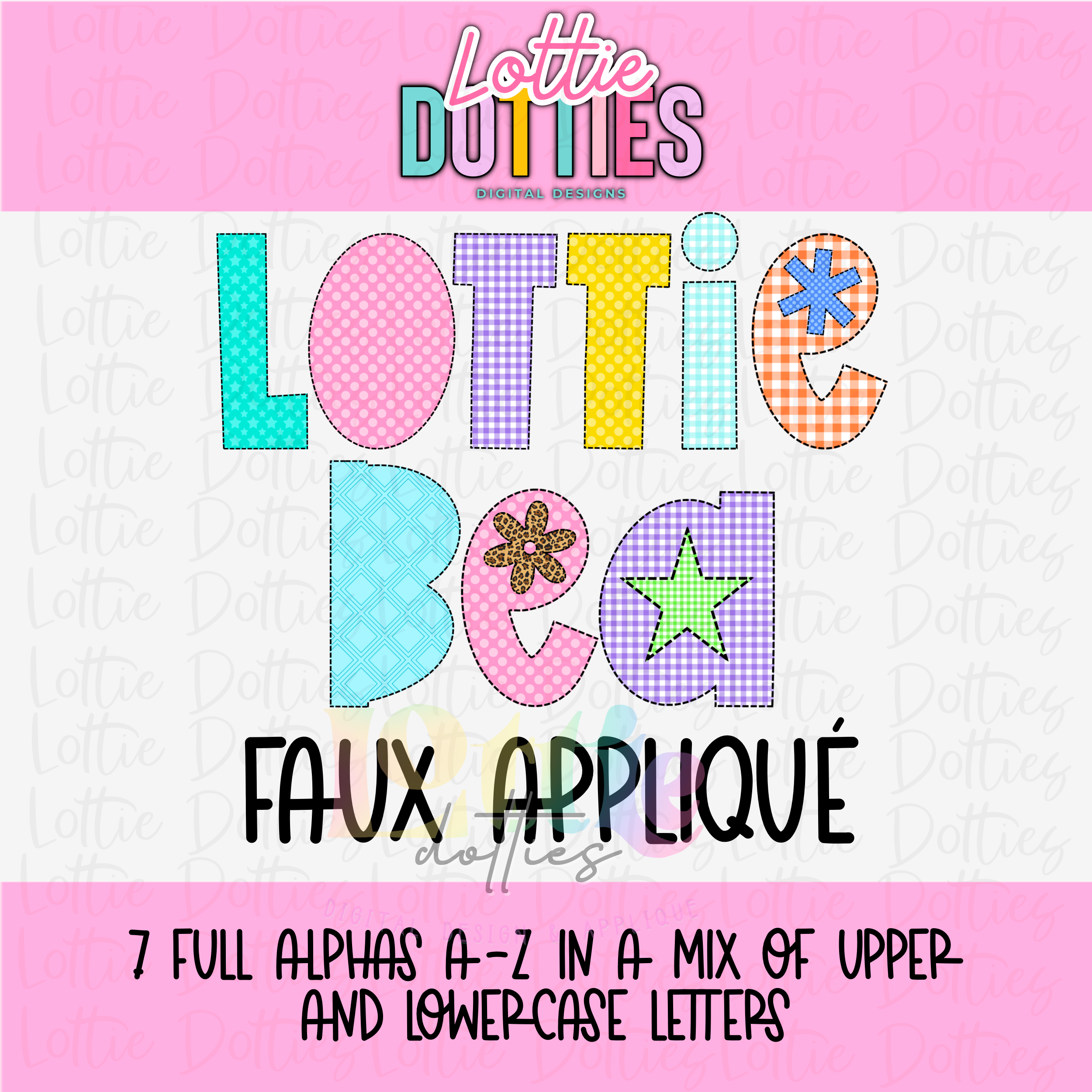 Lottie Bea Faux Applique Alphabet - Alpha Pack - Alphabet Clipart - In ...