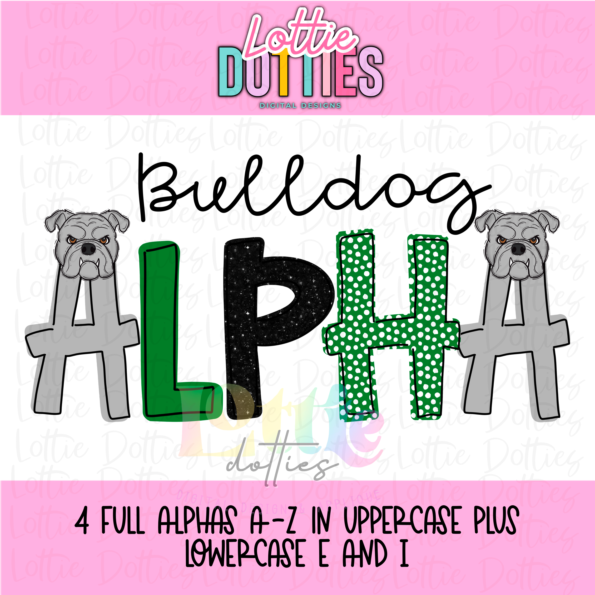 Bulldog Alphabet - Alpha Pack - Alphabet Clipart - Instant Download ...