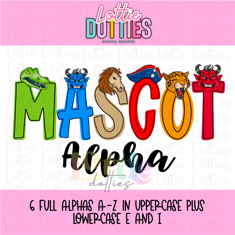 Mascot Alphabet - Alpha Pack - Alphabet Clipart - Instant Download ...