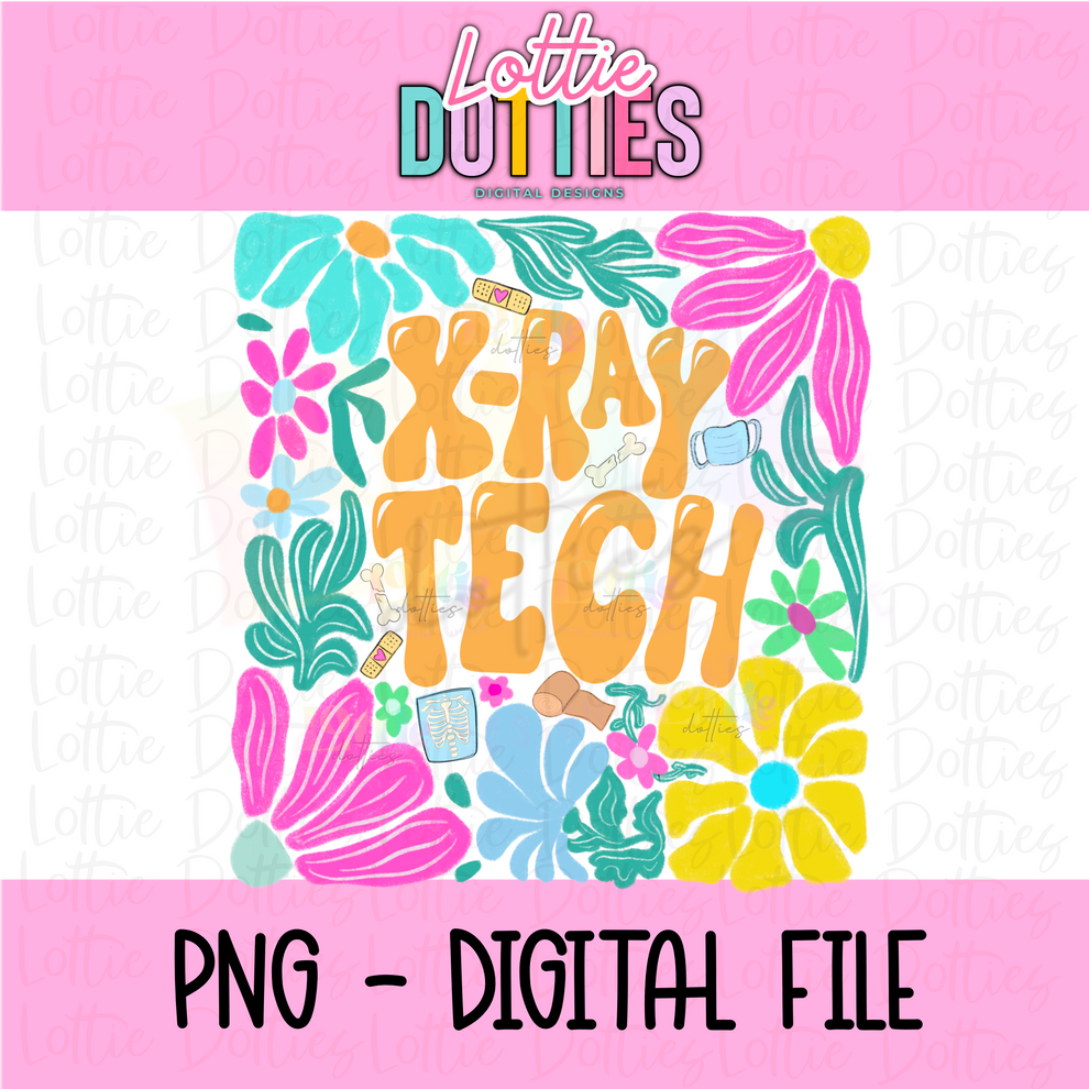 X-Ray Tech PNG - Digital Download - floral radiology Design – Lottie ...