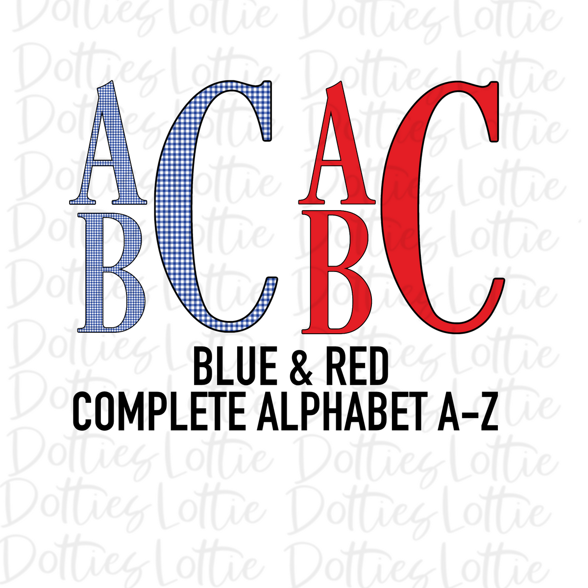 Red and Blue Stacked Monogram Alpha Pack - PNG - Digital Download ...