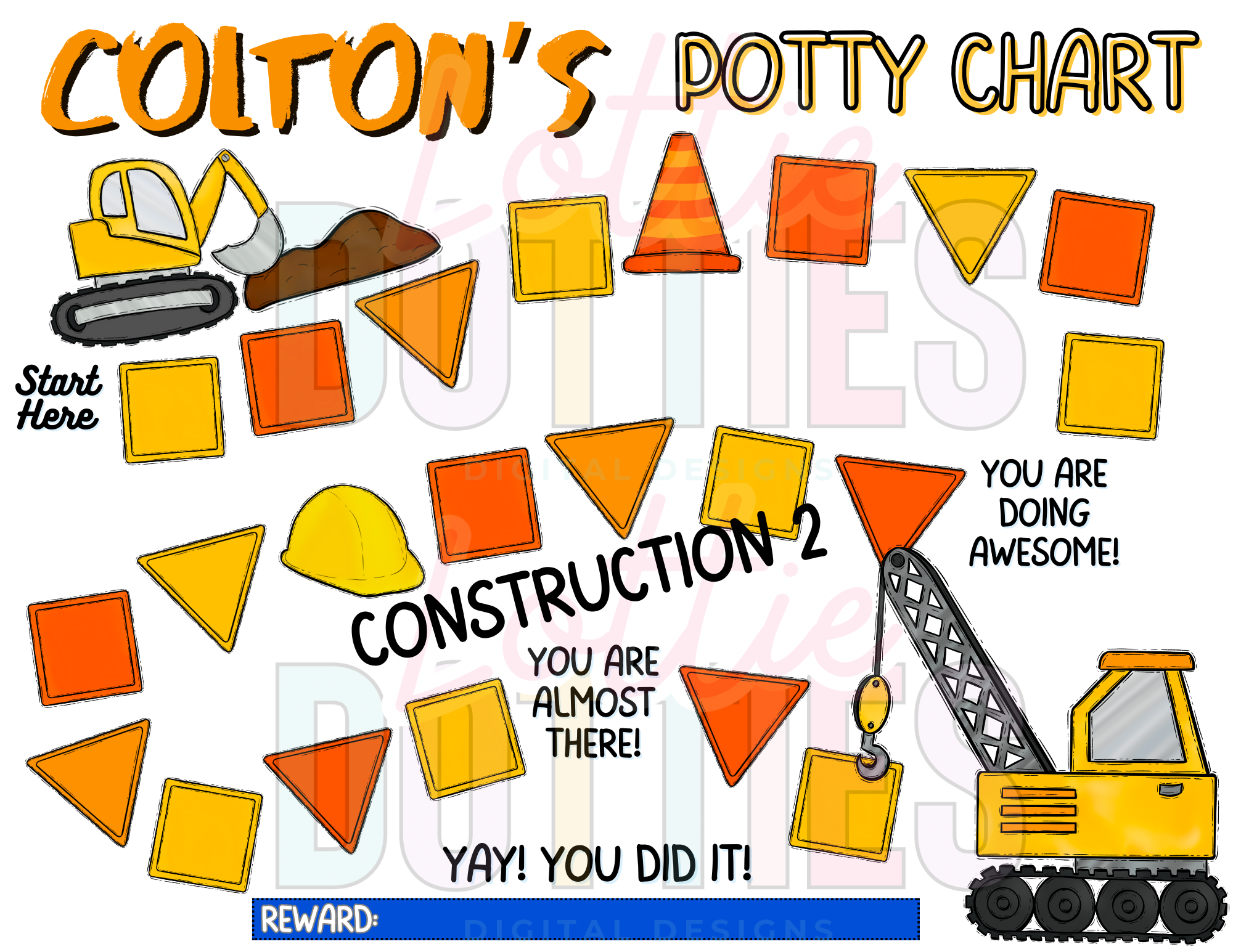 Construction Potty Chart Template - Construction 2 – Lottie Dotties LLC