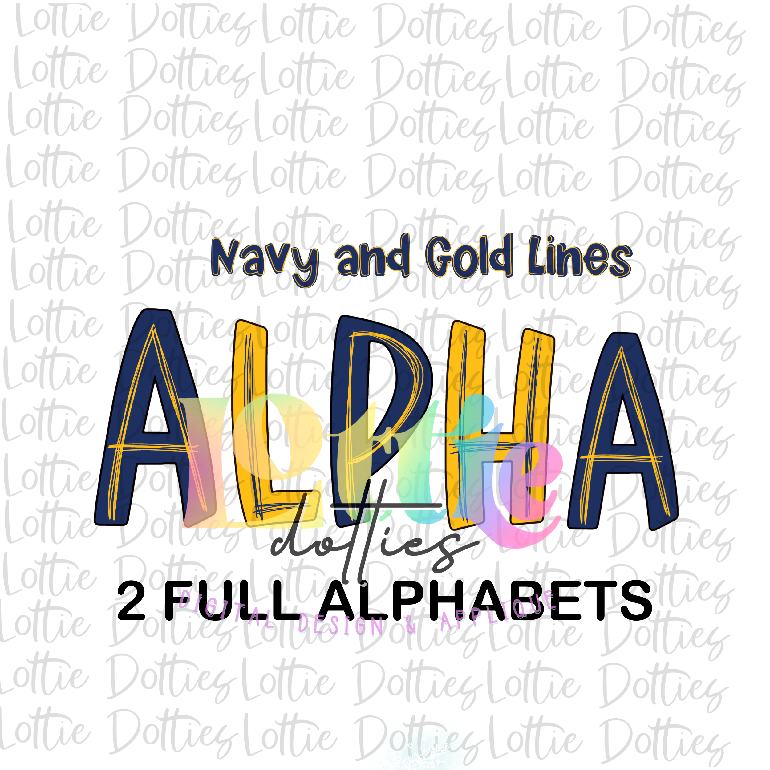 Navy and Gold Lines Alpha Pack - Alphabet Clipart - Instant Download ...