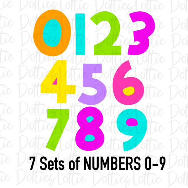 Bright Filled Number Alpha Png - Bright number Alpha Pack - Digital Do ...