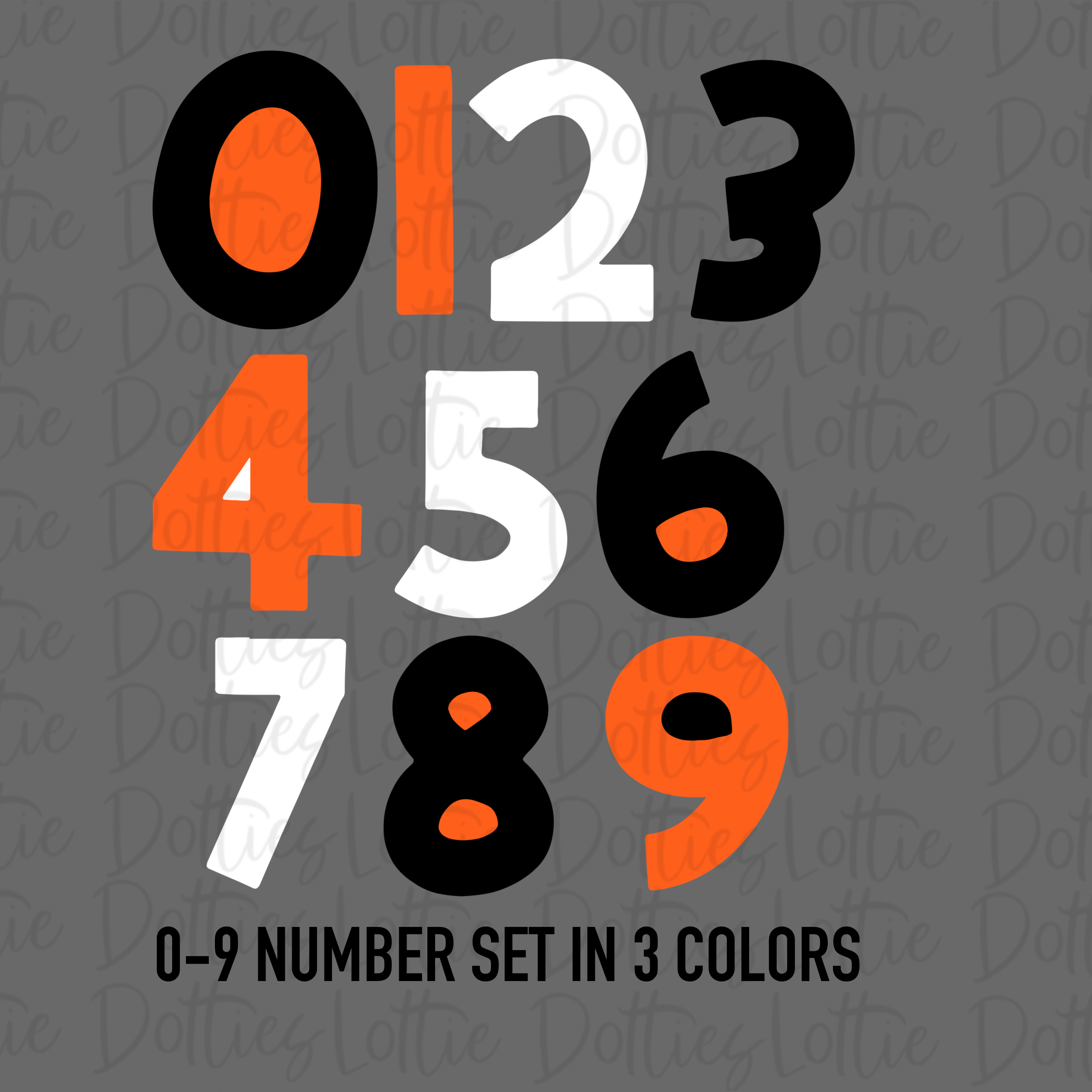 Orange Black and White filled Number Alpha Png - number Alpha Pack - D ...