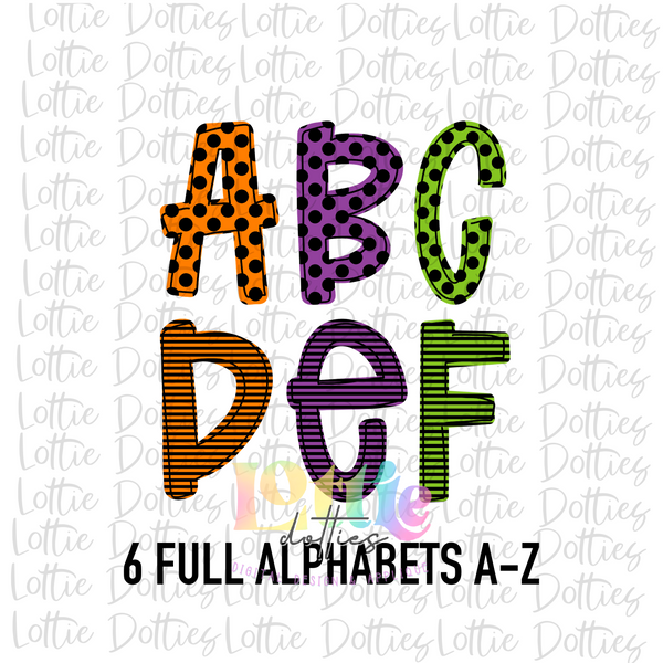 Halloween Dots & Stripes Alpha - Alpha Pack - Alphabet Clipart - Insta ...