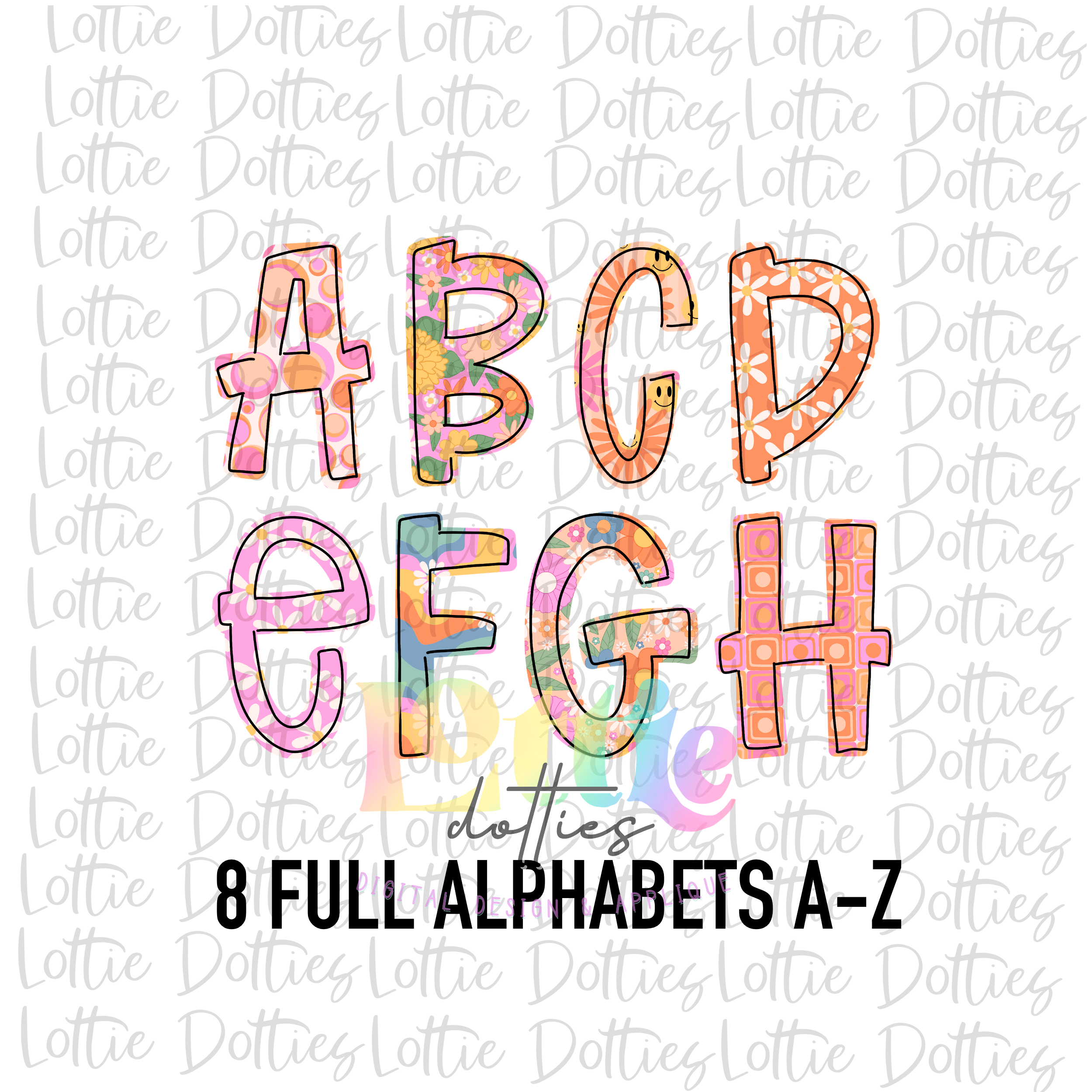 Stay Groovy Alpha - Alpha Pack - Alphabet Clipart - Instant Download ...