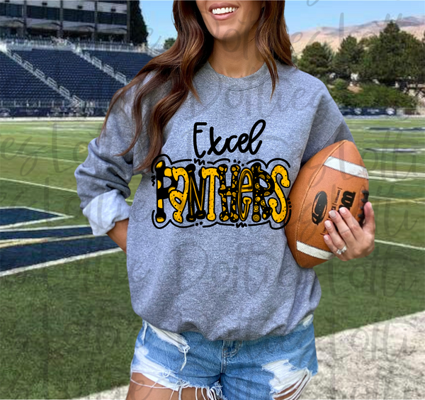 Excel Panthers PNG - Panthers Sublimation - Digital Download - Black a ...