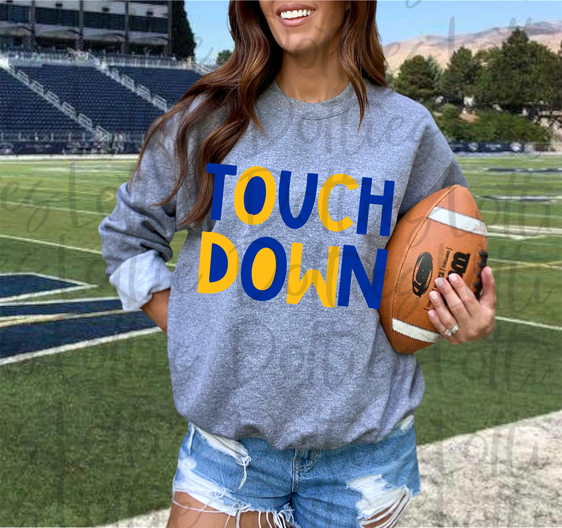 Touchdown Png - Football Sublimation Design- Digital Download -Blue an ...