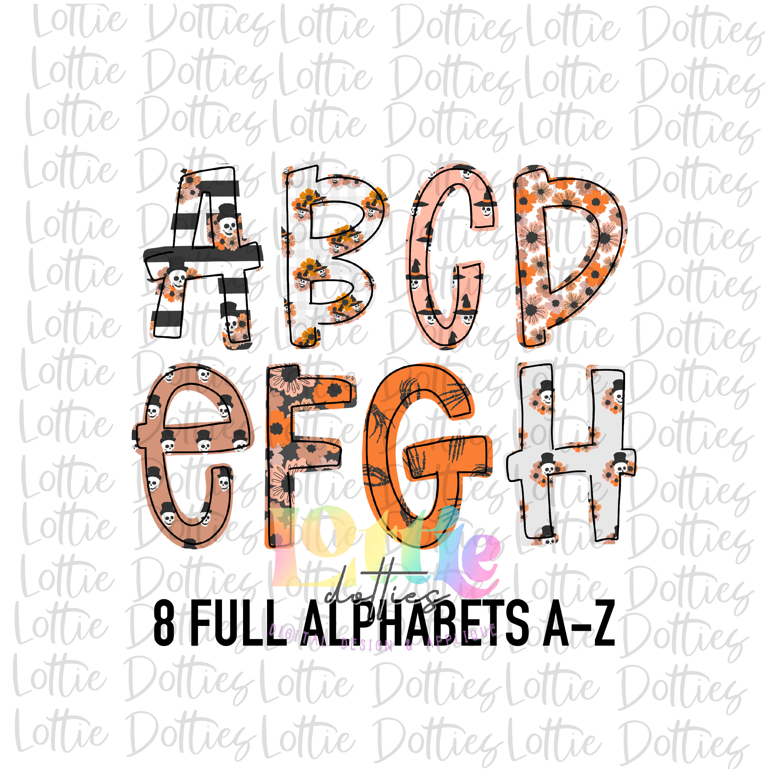 Skulls & Bones Alpha - Alpha Pack - Alphabet Clipart - Instant Downloa ...