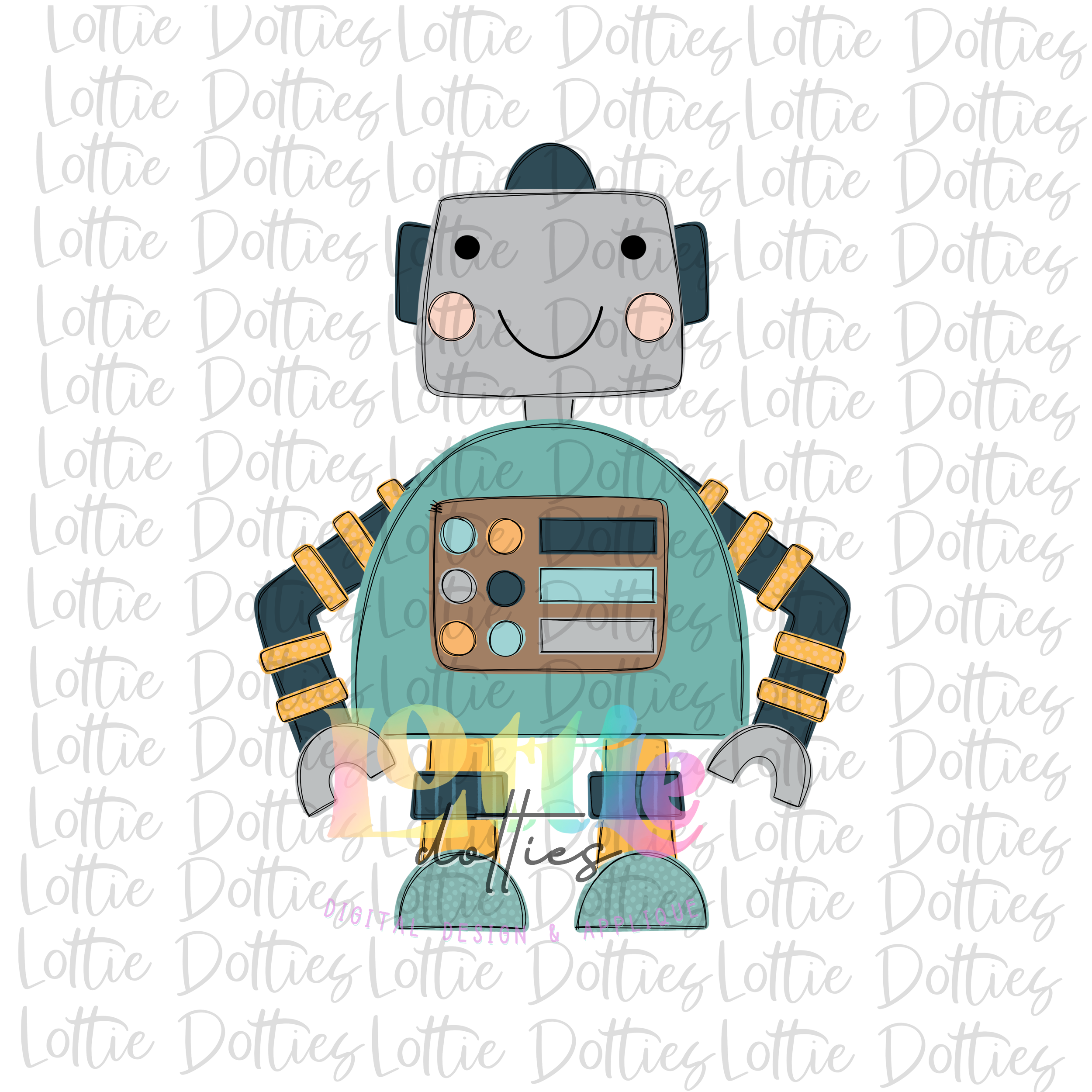 Robot PNG - Robot Sublimation - Digital Download – Lottie Dotties LLC