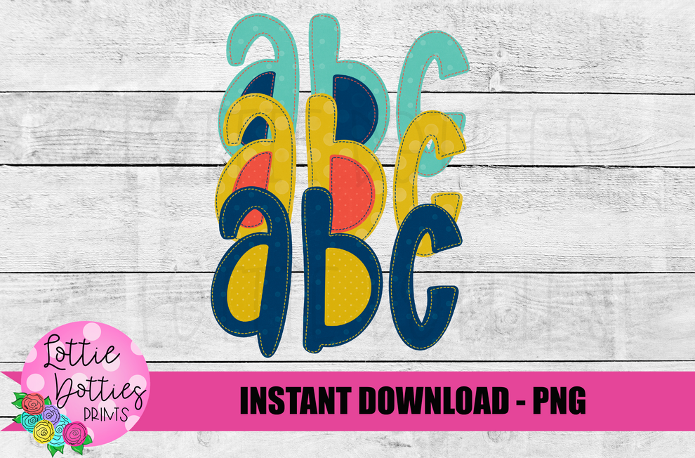 Faux Applique Alphabet - Alpha Pack - Alphabet Clipart - Instant Downl ...
