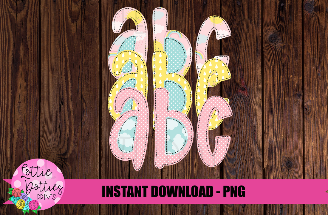 Sunshine Faux Applique Alphabet - Alpha Pack - Alphabet Clipart - Inst ...