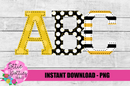 Black and Gold Collegiate Faux Applique Alphabet - Alpha Pack - Alphab ...